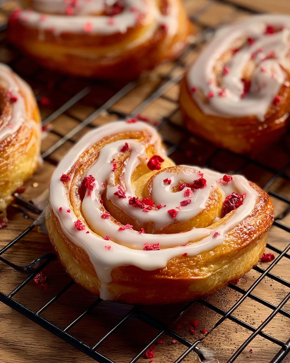 Palmiers Feuilletés à la Fraise et au Chocolat Blanc