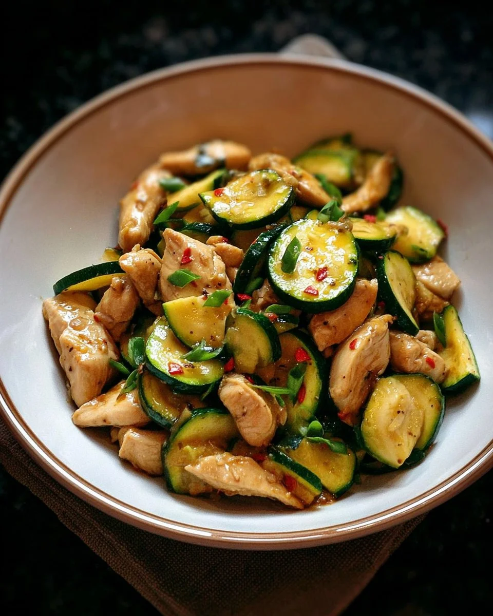 Sauté de poulet aux courgettes